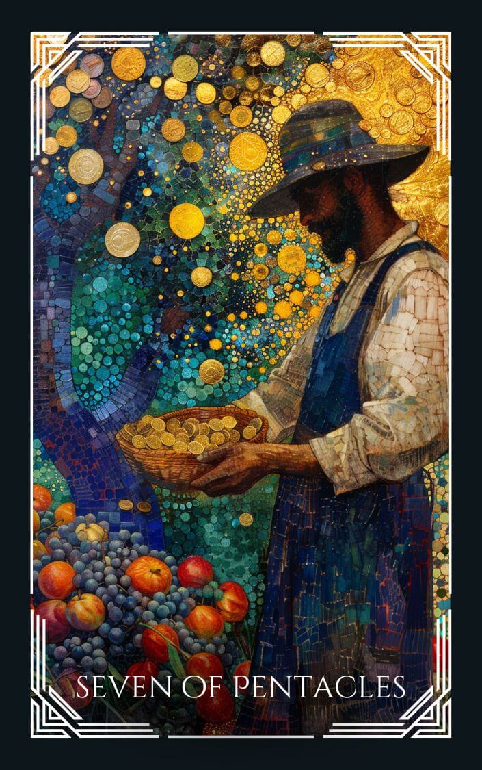 Seven of Pentacles: When Persistence Blooms into Prosperity - MindEasy Seven of Pentacles: When Persistence Blooms into Prosperity - MindEasy
